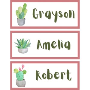 Editable Watercolor Cactus Name Plates | Classroom Supplies Labels ...