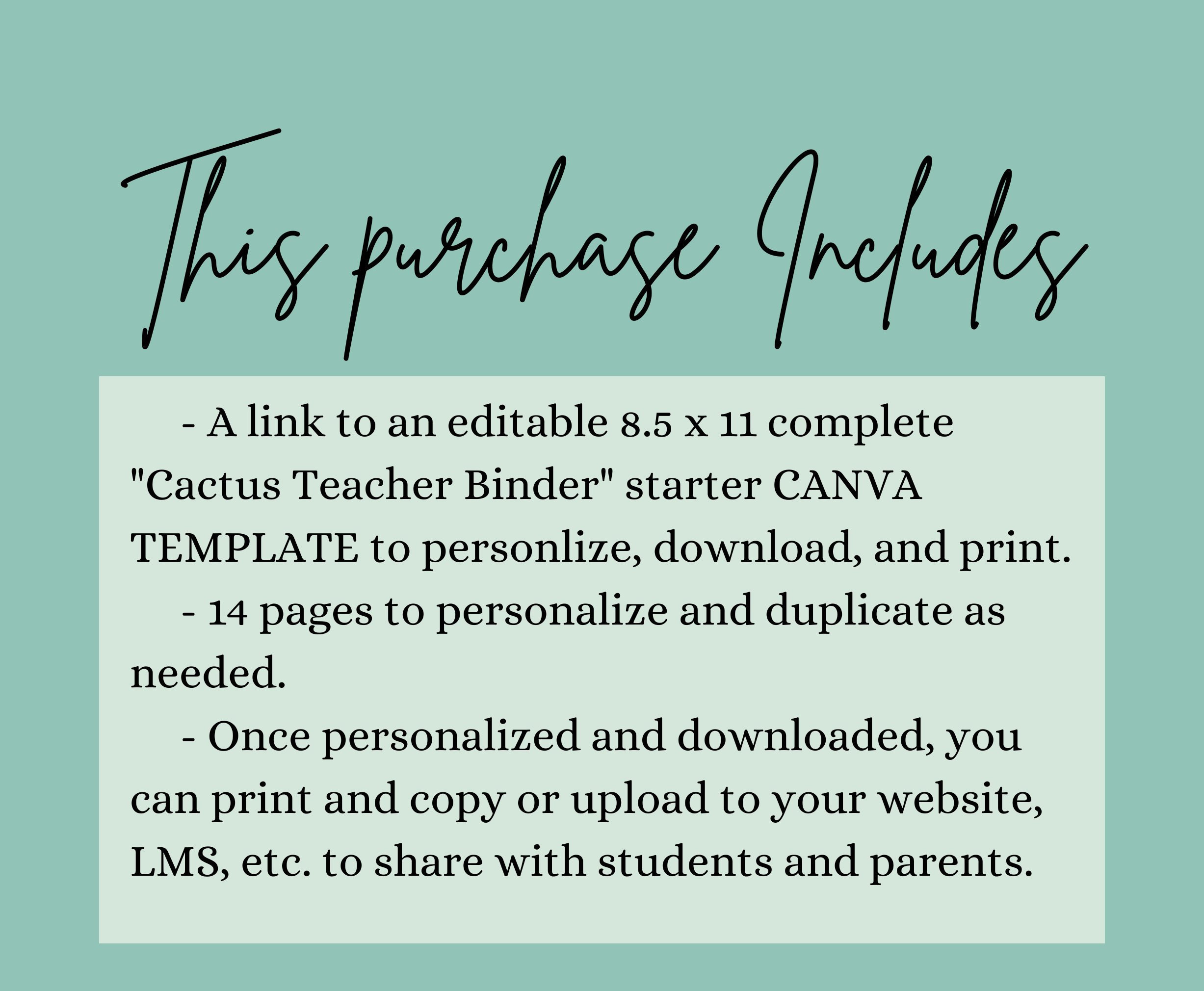 Editable Teacher Planner Bundle Watercolor Cactus Teacher - Etsy