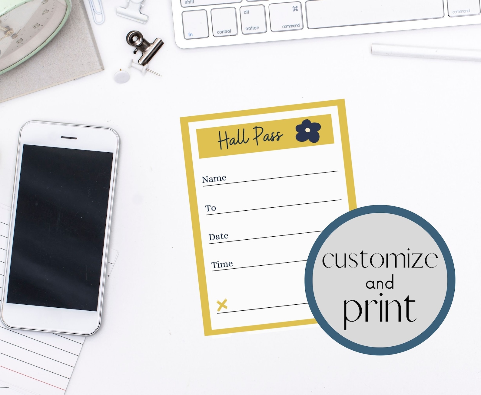 Editable Student Hall Pass Template: Classroom Printable (PDF) - Etsy