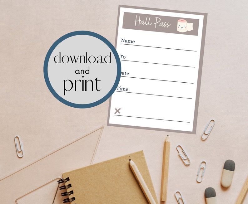 Printable Student Hall Passes | 10 Different Designs | Instant Download ...