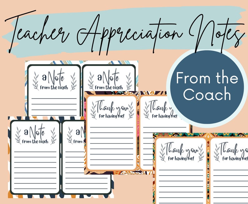 Printable Teacher Feedback Notes: Positive Coaching Compliments ...