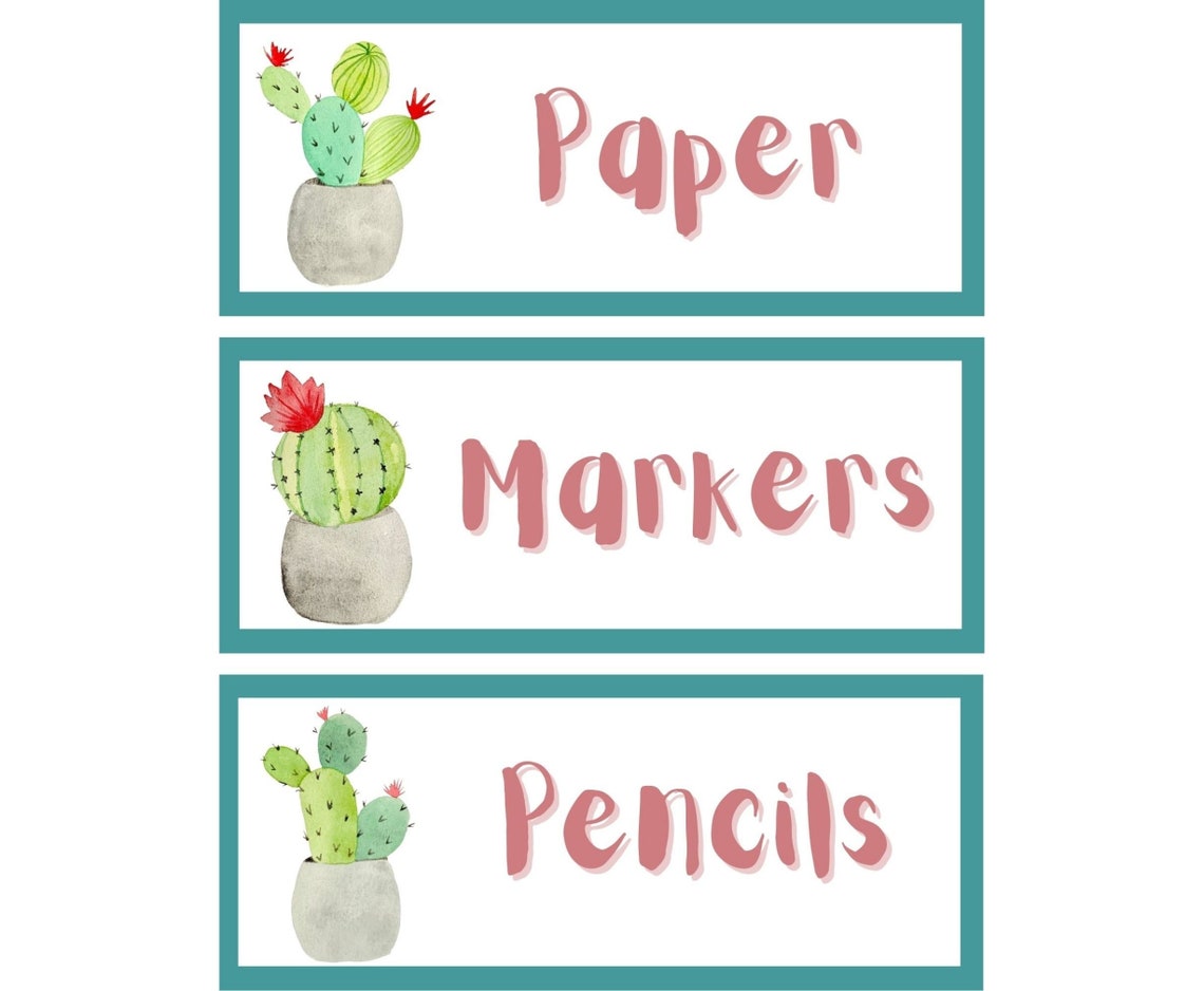 Editable Watercolor Cactus Name Plates Classroom Supplies - Etsy