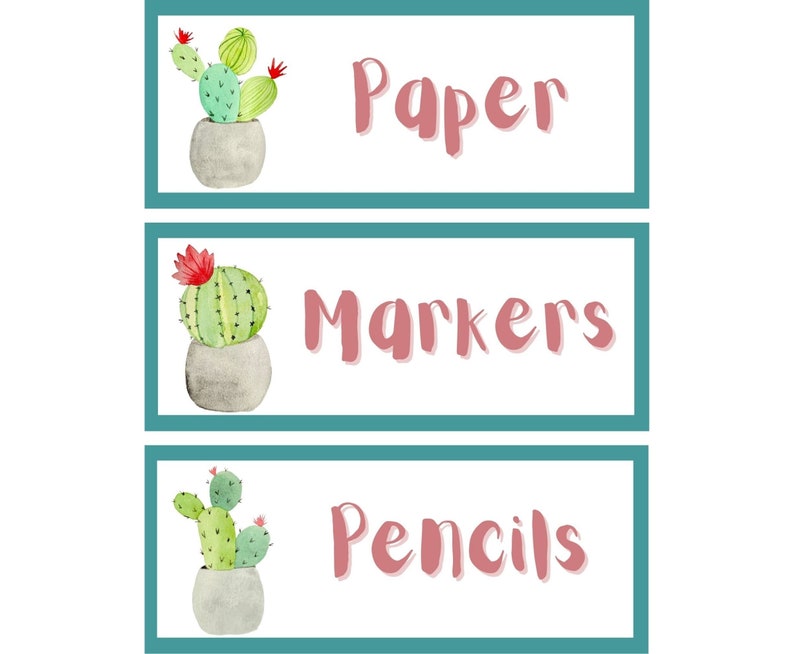 Editable Watercolor Cactus Name Plates | Classroom Supplies Labels ...