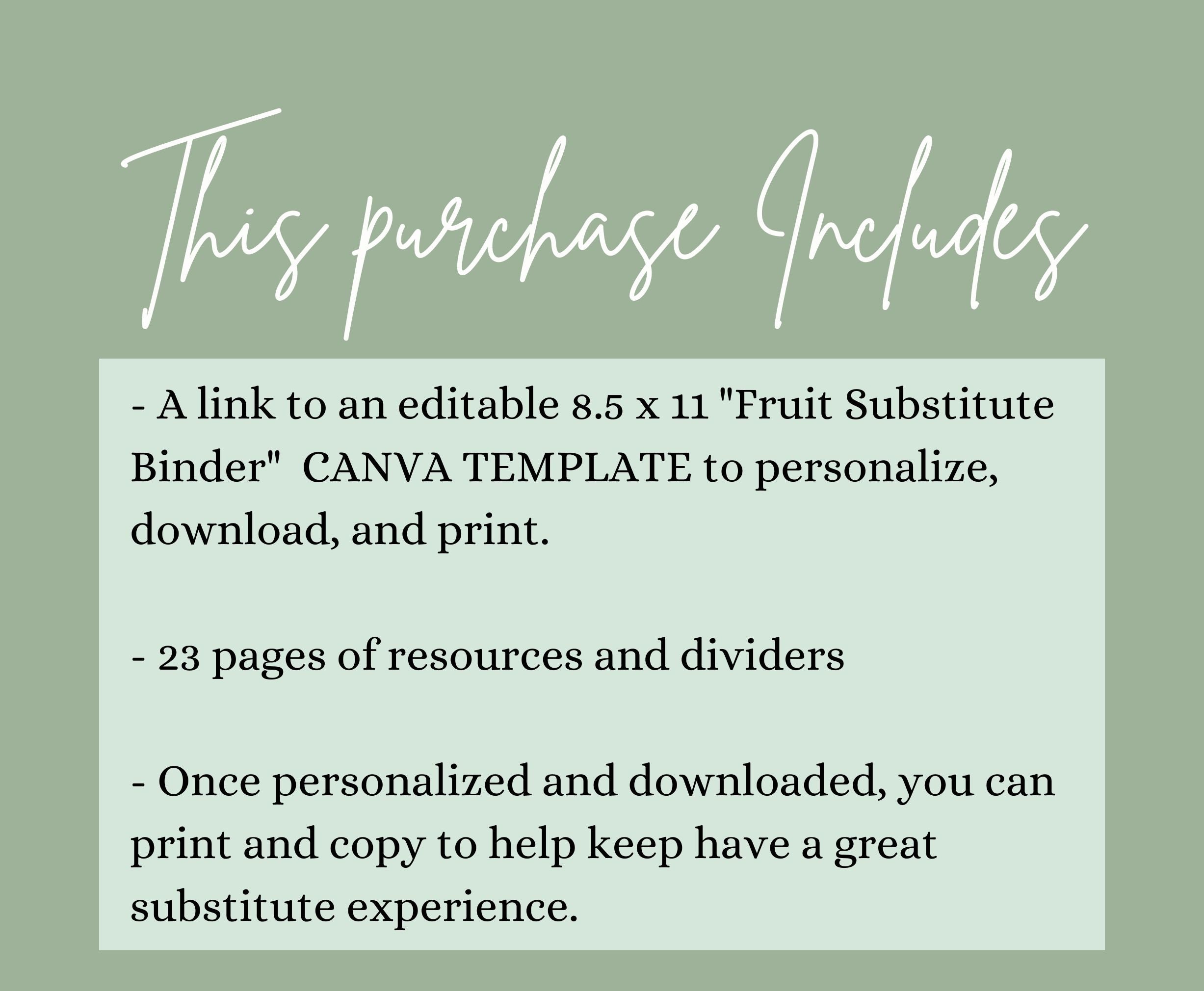 Editable Substitute Binder Template: Classroom Planner (canva Digital ...