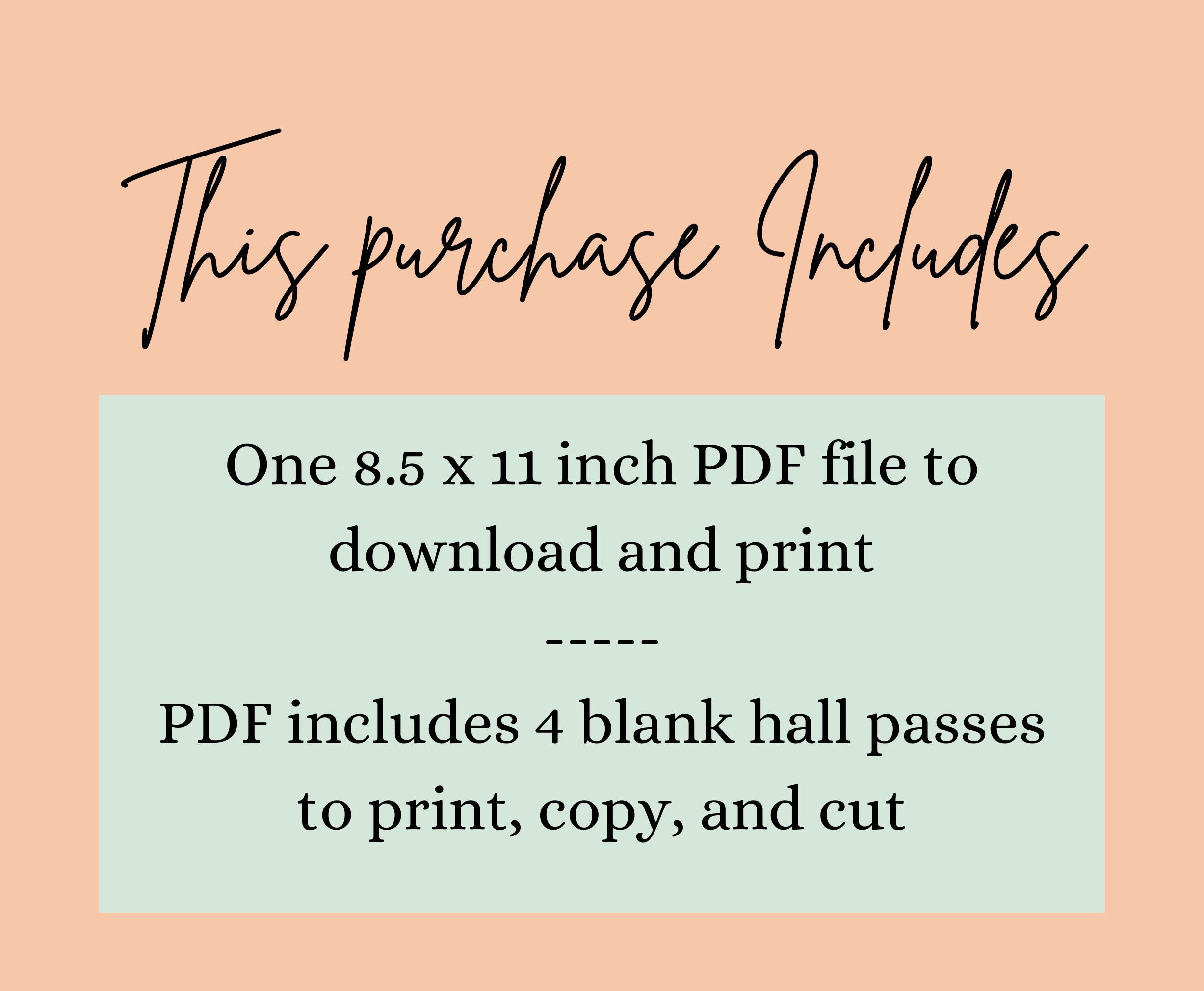 Printable Student Hall Passes Cactus Themed Classroom Passes Instant ...