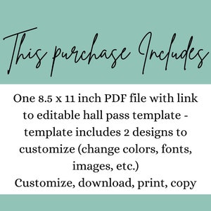 Editable Student Hall Passes | Customize, Download and Print Classroom ...