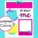 Editable All About Me Sheet: Canva Template, Classroom Icebreaker ...