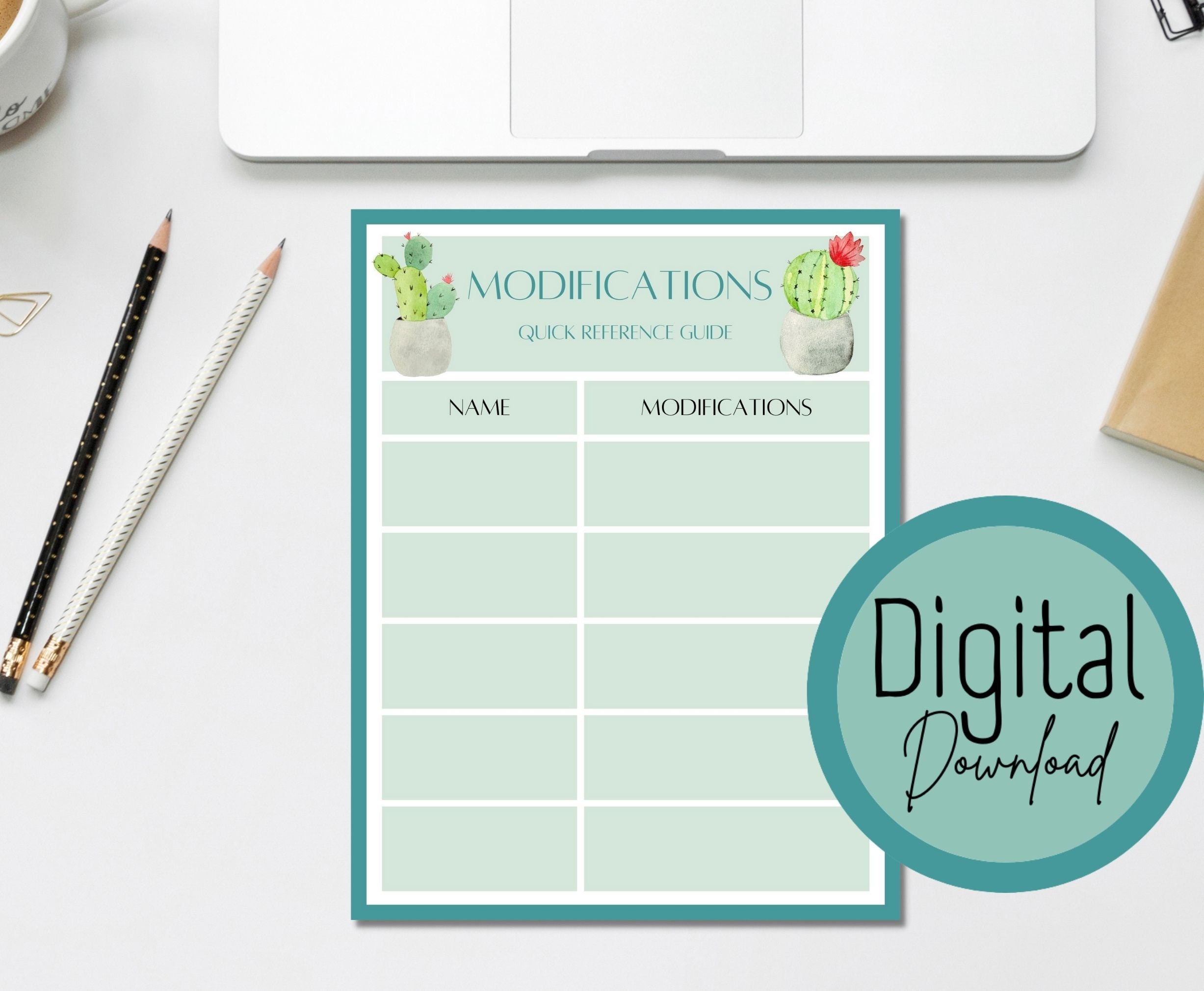 IEP and 504 Modification Quick Reference List Printable Student ...