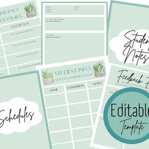 Editable Substitute Binder Template: Cactus Classroom Planner (canva ...