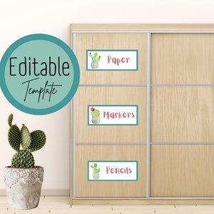 Editable Watercolor Cactus Name Plates | Classroom Supplies Labels ...