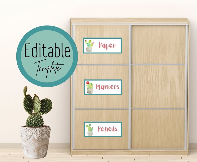 Editable Watercolor Cactus Name Plates Classroom Supplies - Etsy