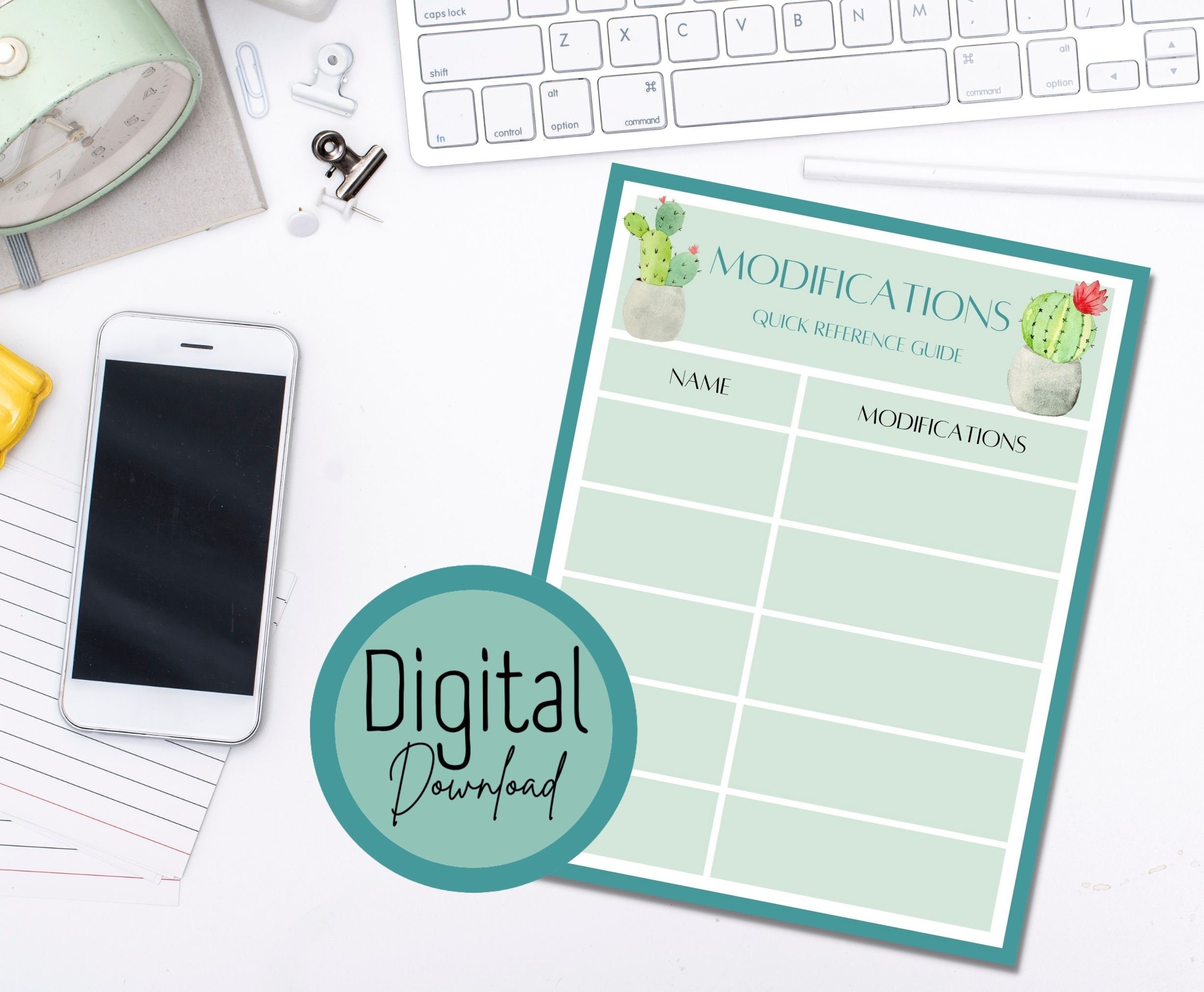 IEP and 504 Modification Quick Reference List | Printable Student ...