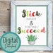 Instant Download Inspirational School Wall Decor | Watercolor Cactus ...