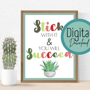 Watercolor Cactus Classroom Posters: Inspirational Wall Art (digital ...