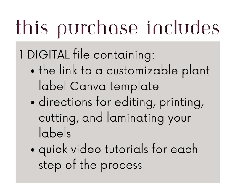 Customizable Garden Plant Labels: Printable Canva Template (digital ...