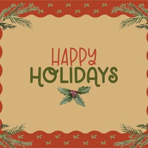 Printable Holiday Watercolor Christmas Bulletin Board Kit | Red and ...