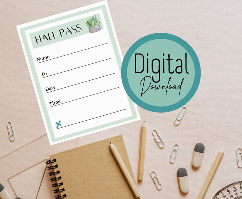 Printable Student Hall Passes | Cactus Themed Classroom Passes ...