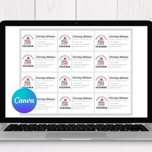 Customizable Substitute Teacher Business Card Template (printable PDF ...