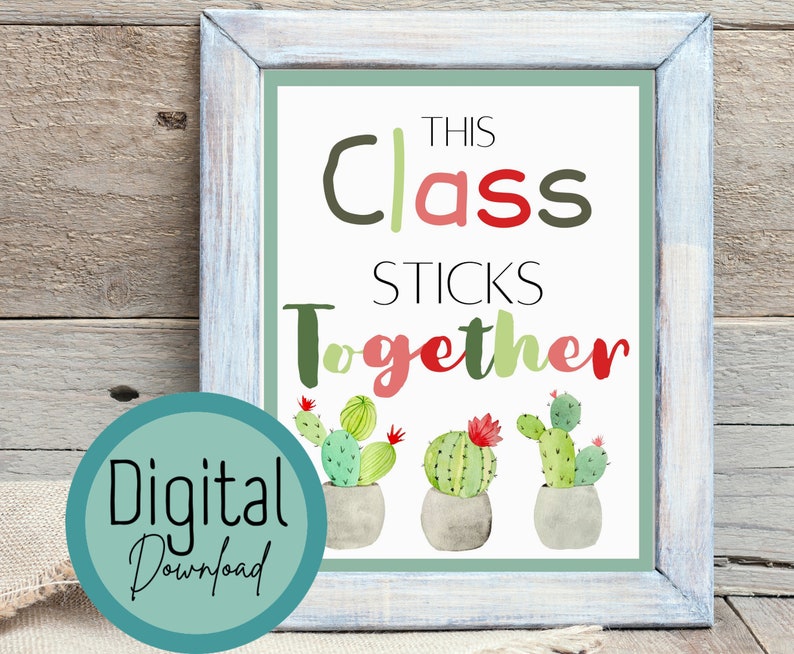 Instant Download Motivational School Poster Watercolor Cactus Poster ...