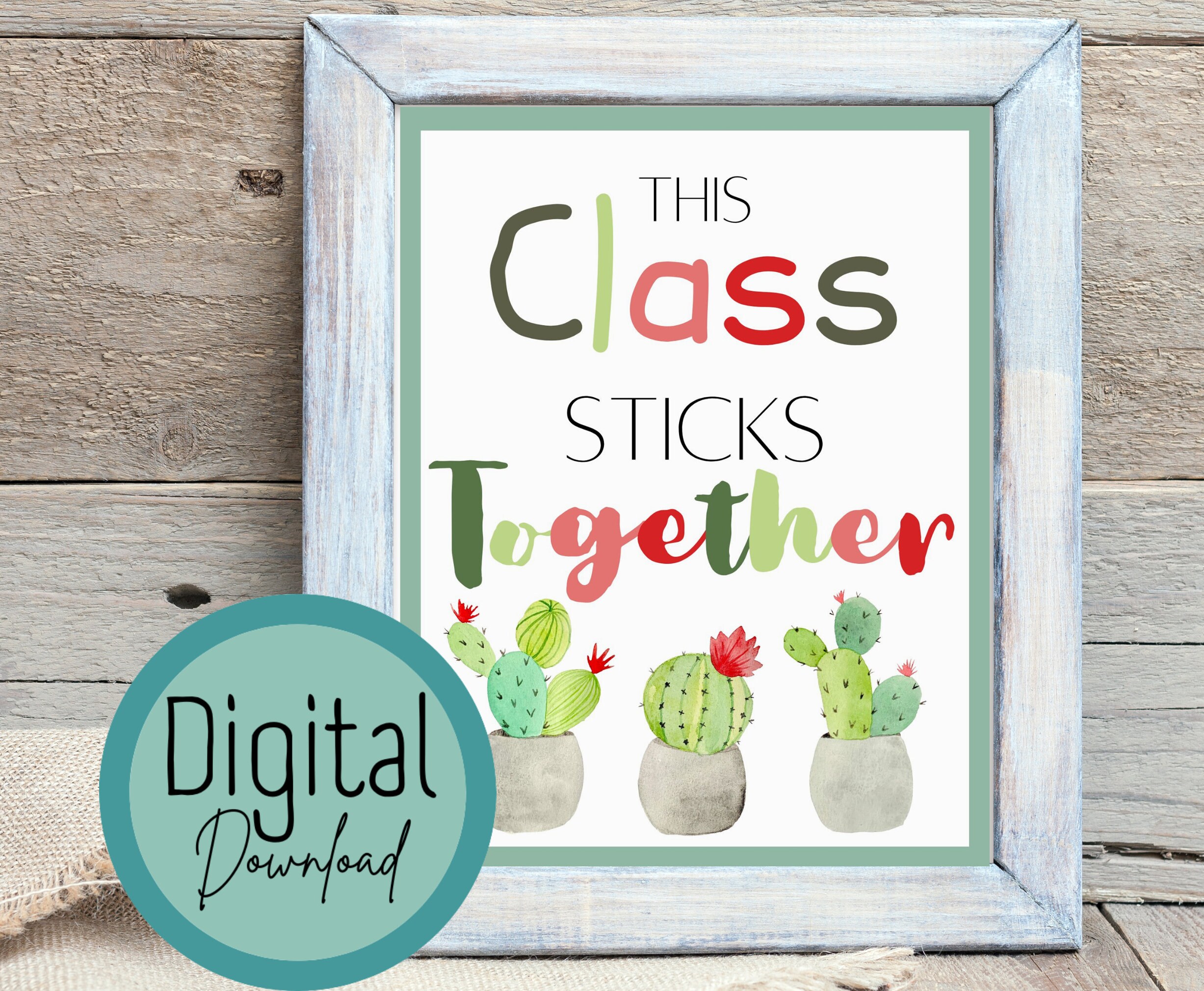 Instant Download Motivational School Poster Watercolor Cactus Poster ...