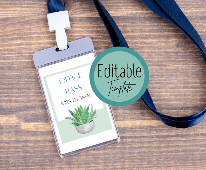 EDITABLE Hall Pass | Cactus Themed Customizable Restroom Pass | Student ...