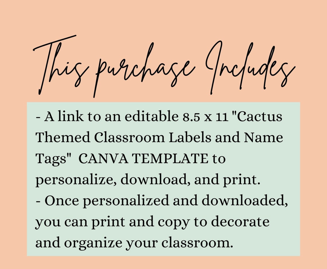 Editable Watercolor Cactus Name Plates Classroom Supplies - Etsy