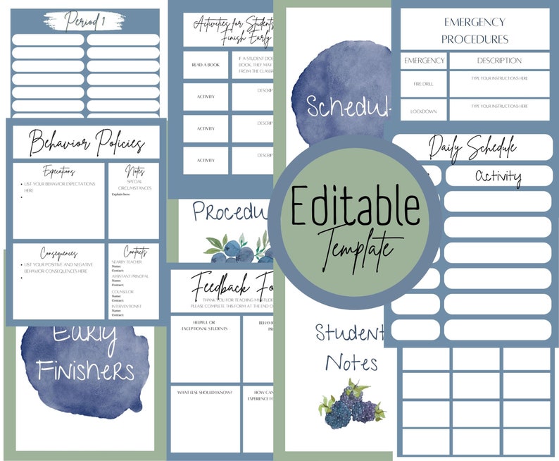 Editable Substitute Binder Template | Customized Substitute Materials ...