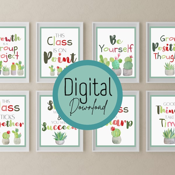 Cactus Classroom Decor - Etsy