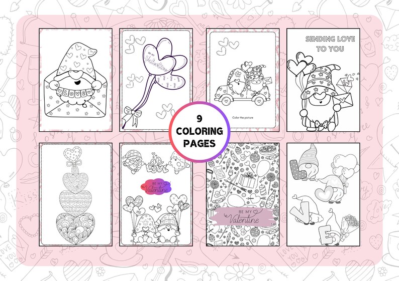 14 Printable Valentine's Day Coloring Pages /activities Sheets DIGITAL ...