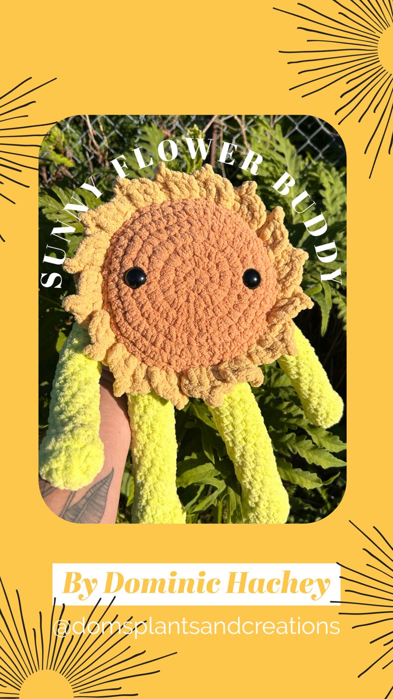 Sunny Flower Buddy - Crochet PDF Pattern Sunflower - Etsy
