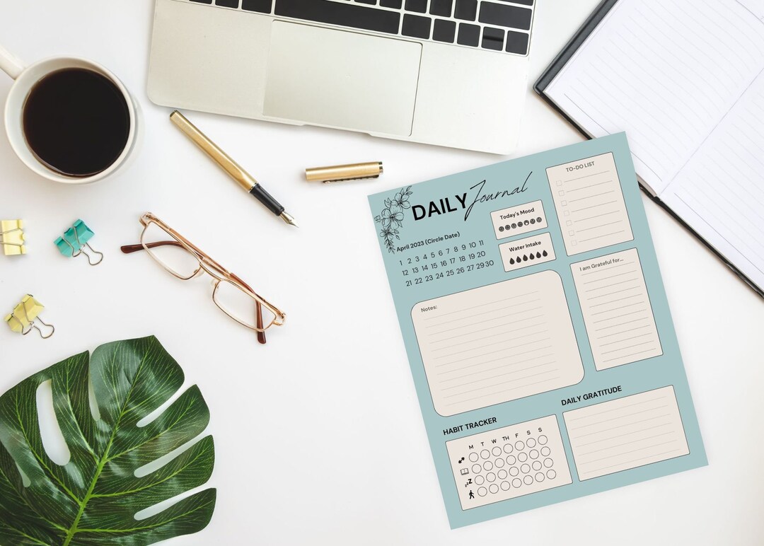 Digital Daily Journal, Canva Template, 5 Pages - Etsy