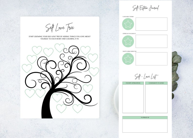 Digital Self Love Workbook, FIFTEEN Canva Templates, Customizable ...