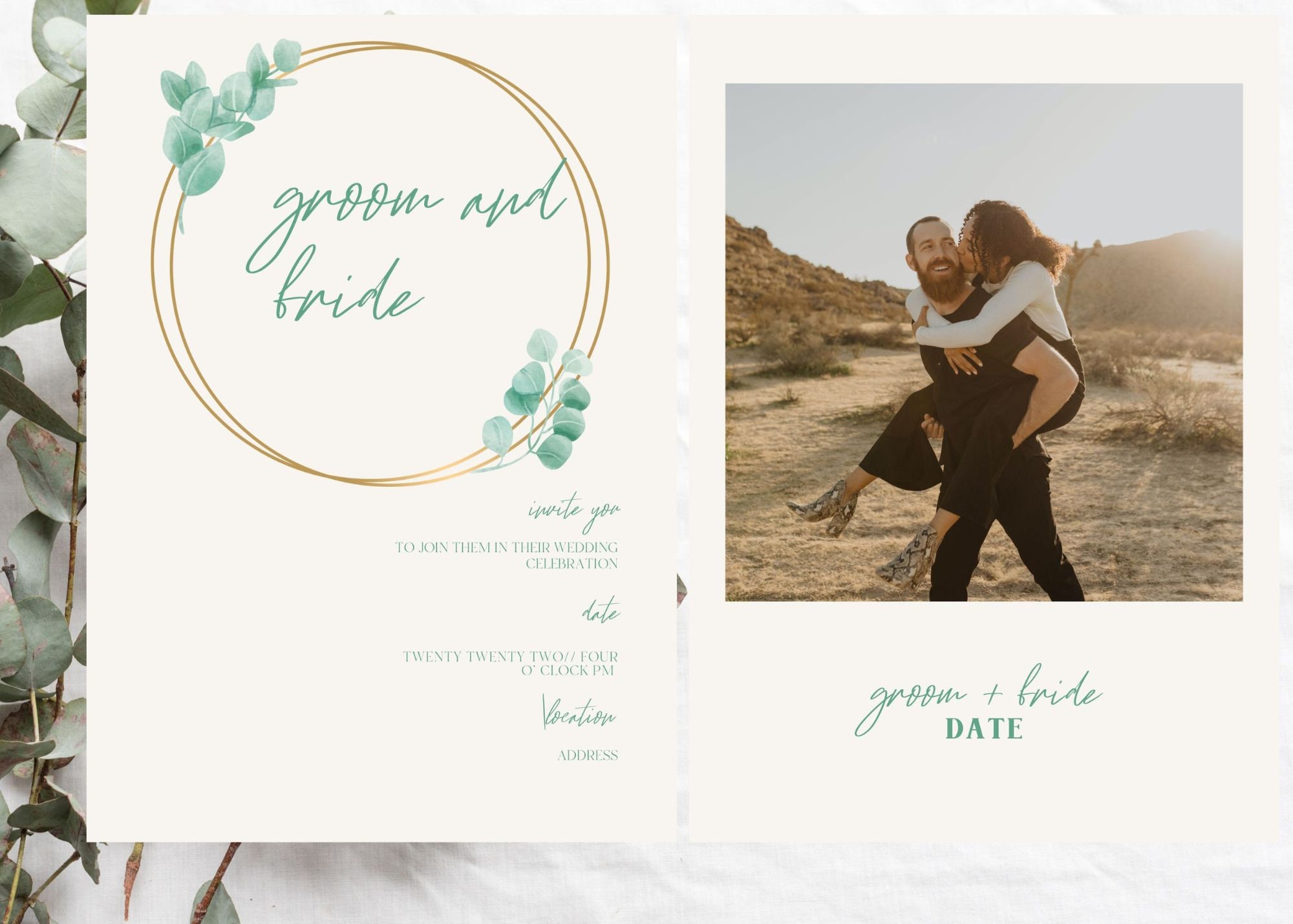 Complete Digital Wedding Invitation BUNDLE, Canva Templates, Eleven ...