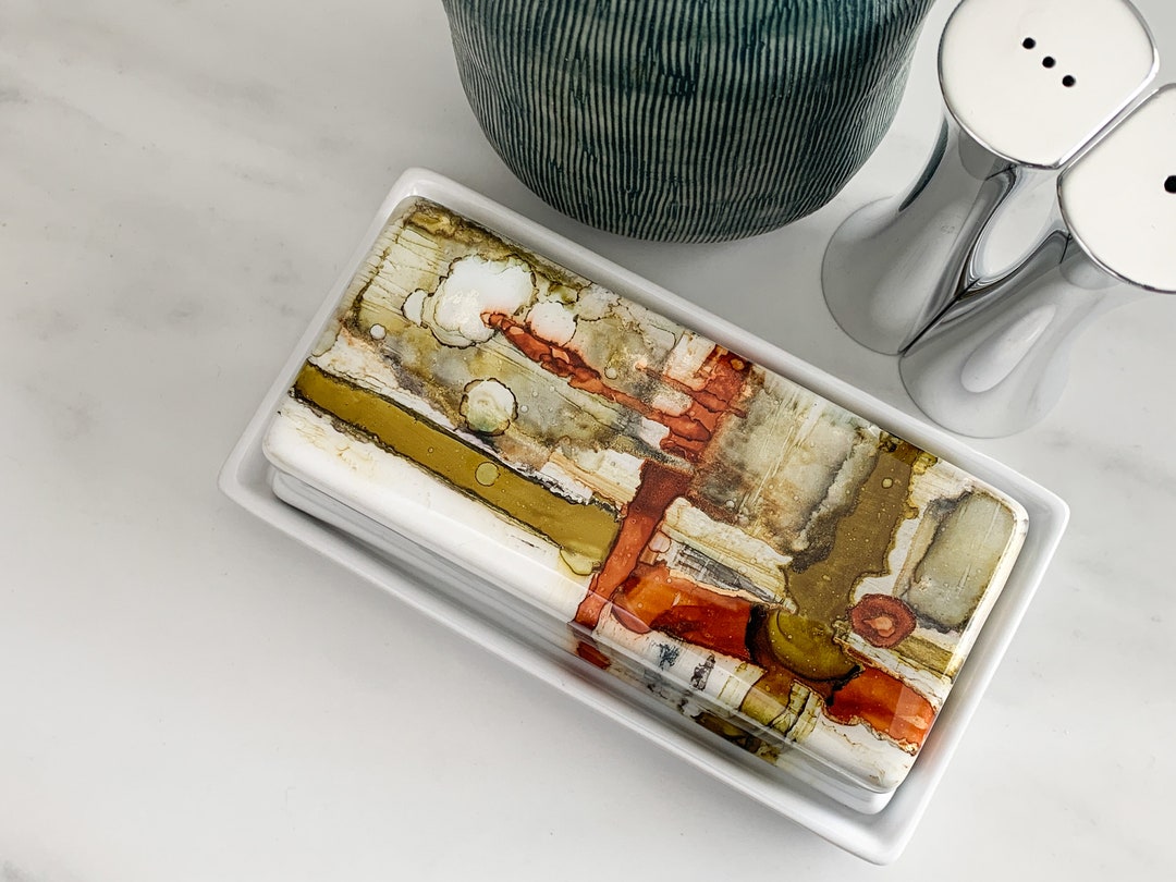 Hand Painted Butter Dish Functional Art Housewarming Gift - Etsy