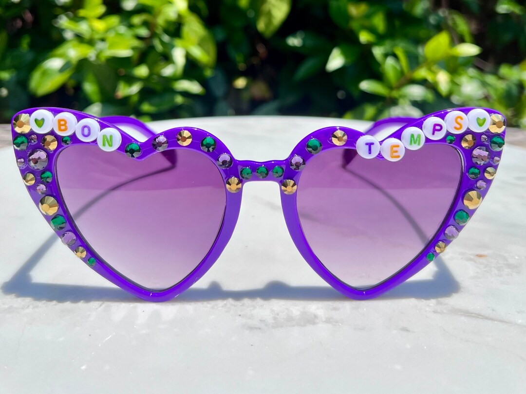 BON TEMPS ~mardi Gras Sunglasses ~ Party Accessory ~ Custom Eyewear ...