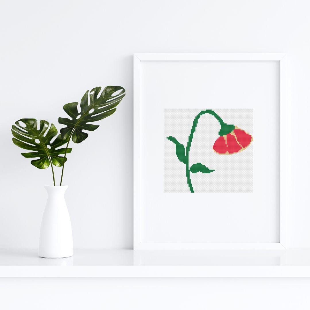 Bold Colored Flowers Cross Stitch Patterns, Set of 8 - Etsy
