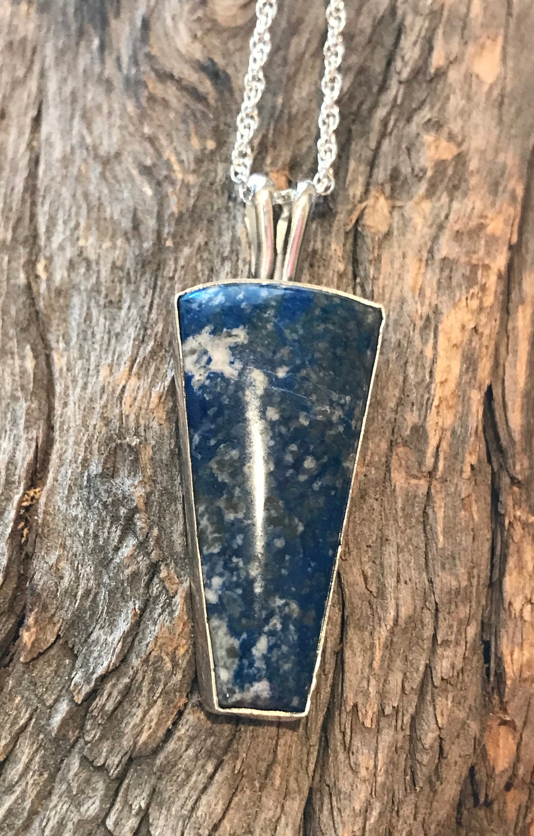 Chilean Lapis Lazuli and Sterling Necklace - Etsy