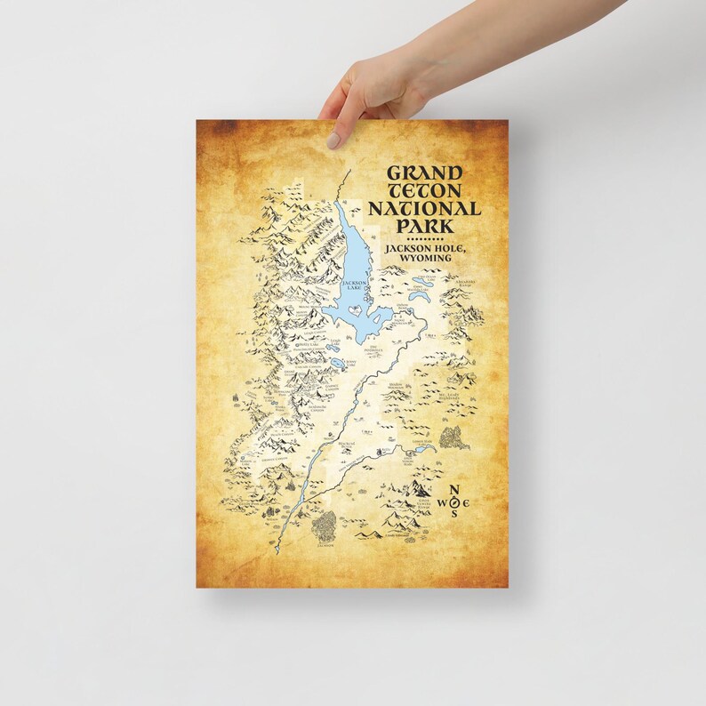 Grand Teton NP Fantasy Map 12x18 Poster - Etsy