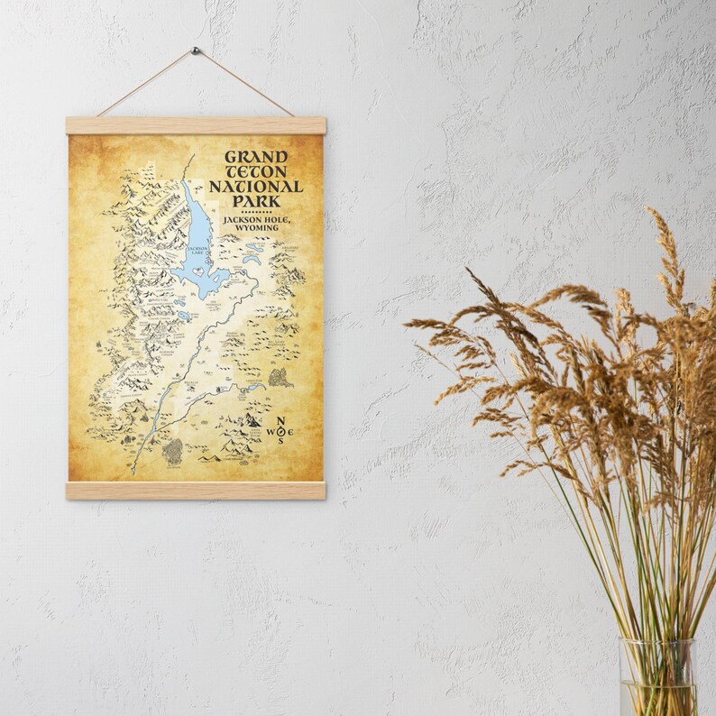 Grand Teton NP Fantasy Map 12 X18" - Poster With Hangers - Etsy