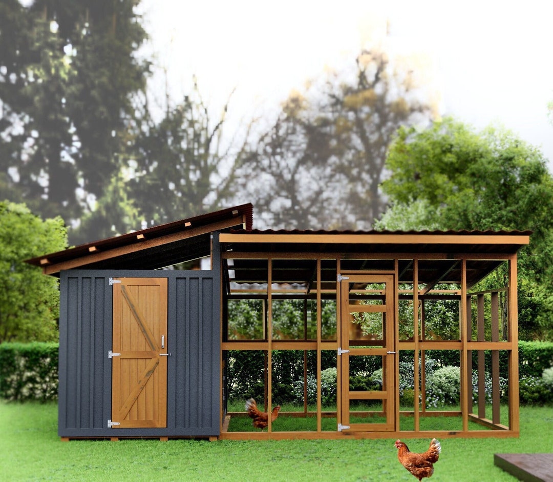 DIY Walk-in Chicken Coop Plans With Run (PDF) - Etsy
