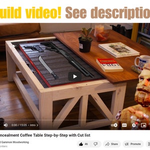 Gun Concealment Coffee Table DIY Plans, Hidden in Plain Sight - Etsy