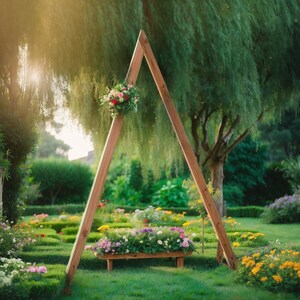 Wedding Triangle Arbor Plans - Minimalist Backyard Wedding Arbor ...