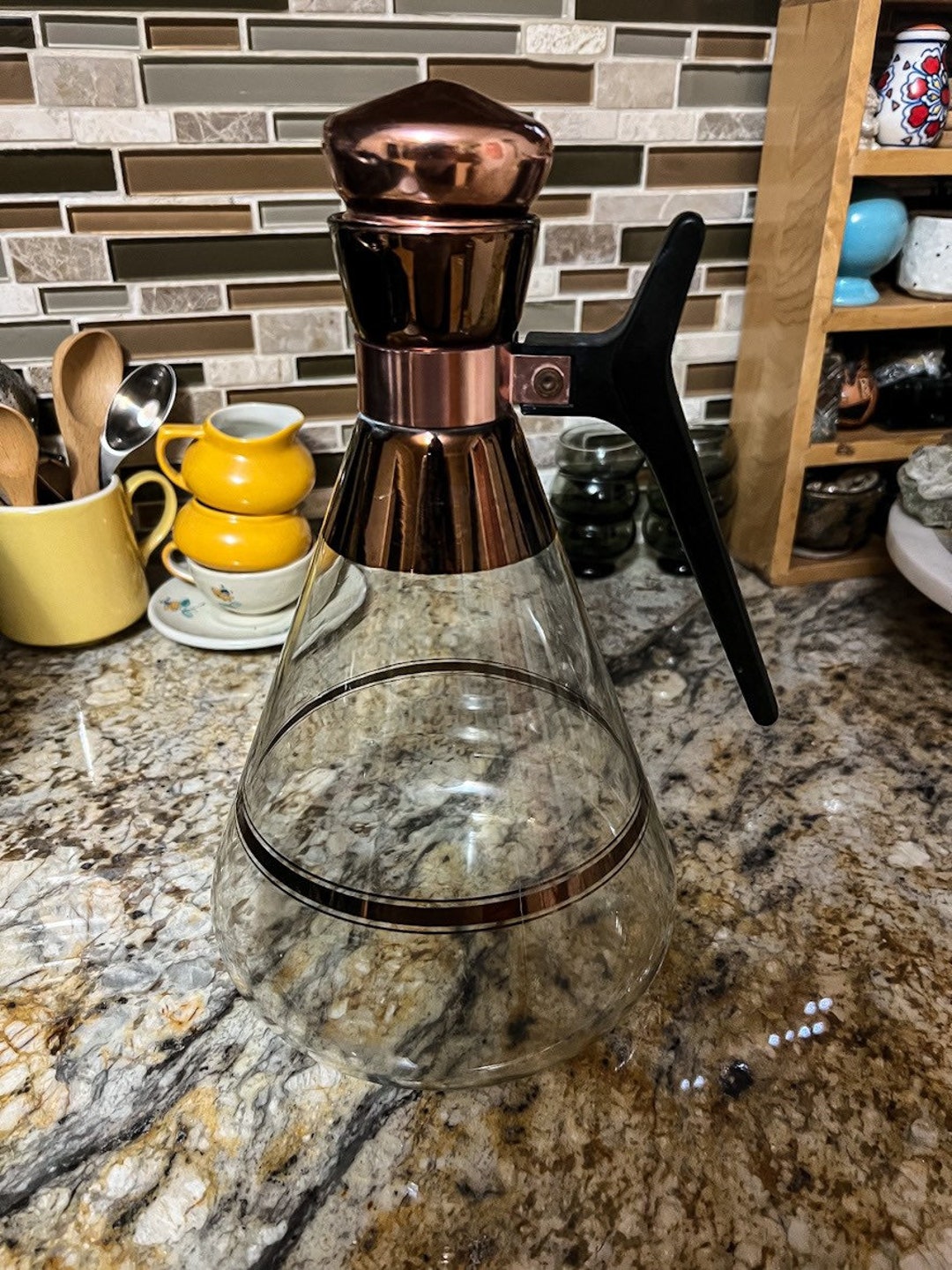 Vintage MCM Pyrex Atomic Glass Carafe Coffee Tea - Etsy