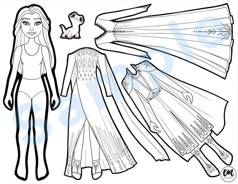 Elsa Paper Doll 5th Spirit - Etsy Australia