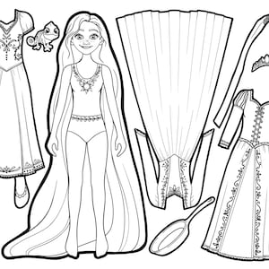 Rapunzel Paper Doll - Etsy
