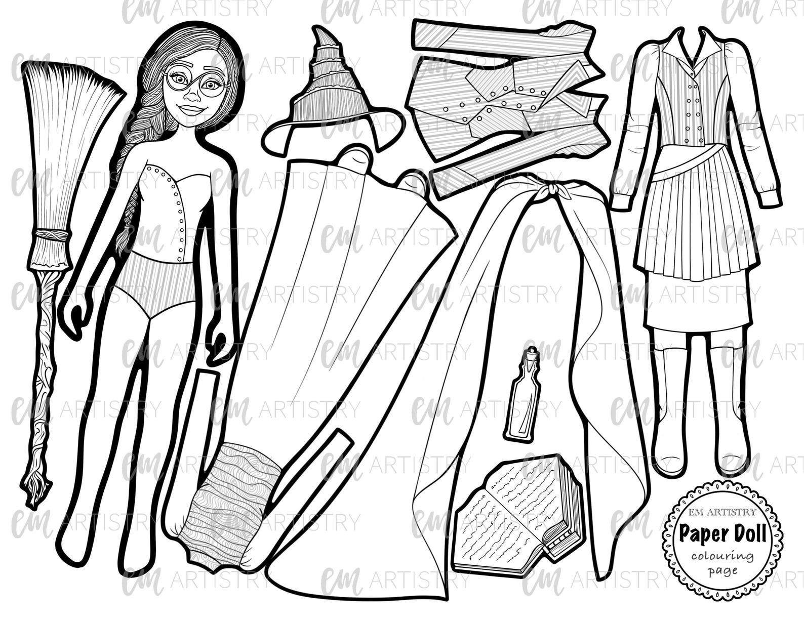 Wicked Paper Dolls -glinda -elphaba -paper Dolls Printable - Colouring ...