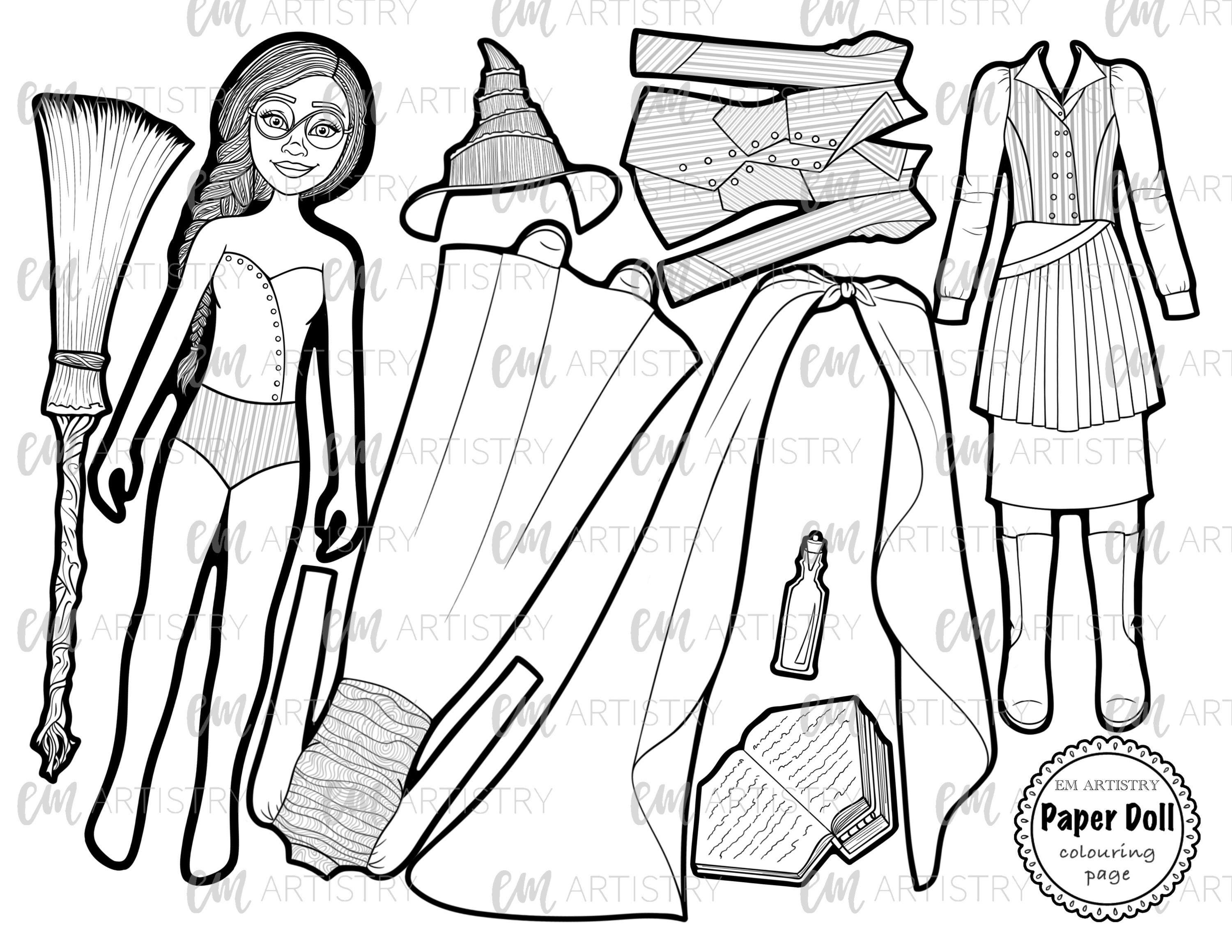 Wicked Paper Dolls -glinda -elphaba -paper Dolls Printable - Colouring ...