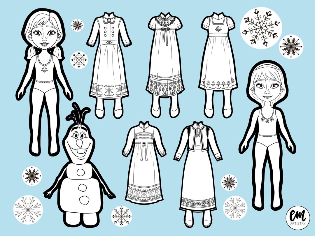 Little Anna & Elsa Paper Dolls - Etsy