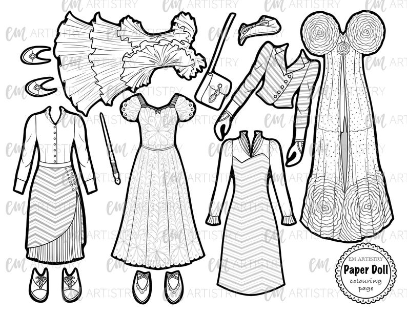 Wicked Paper Dolls -glinda -elphaba -paper Dolls Printable - Colouring ...
