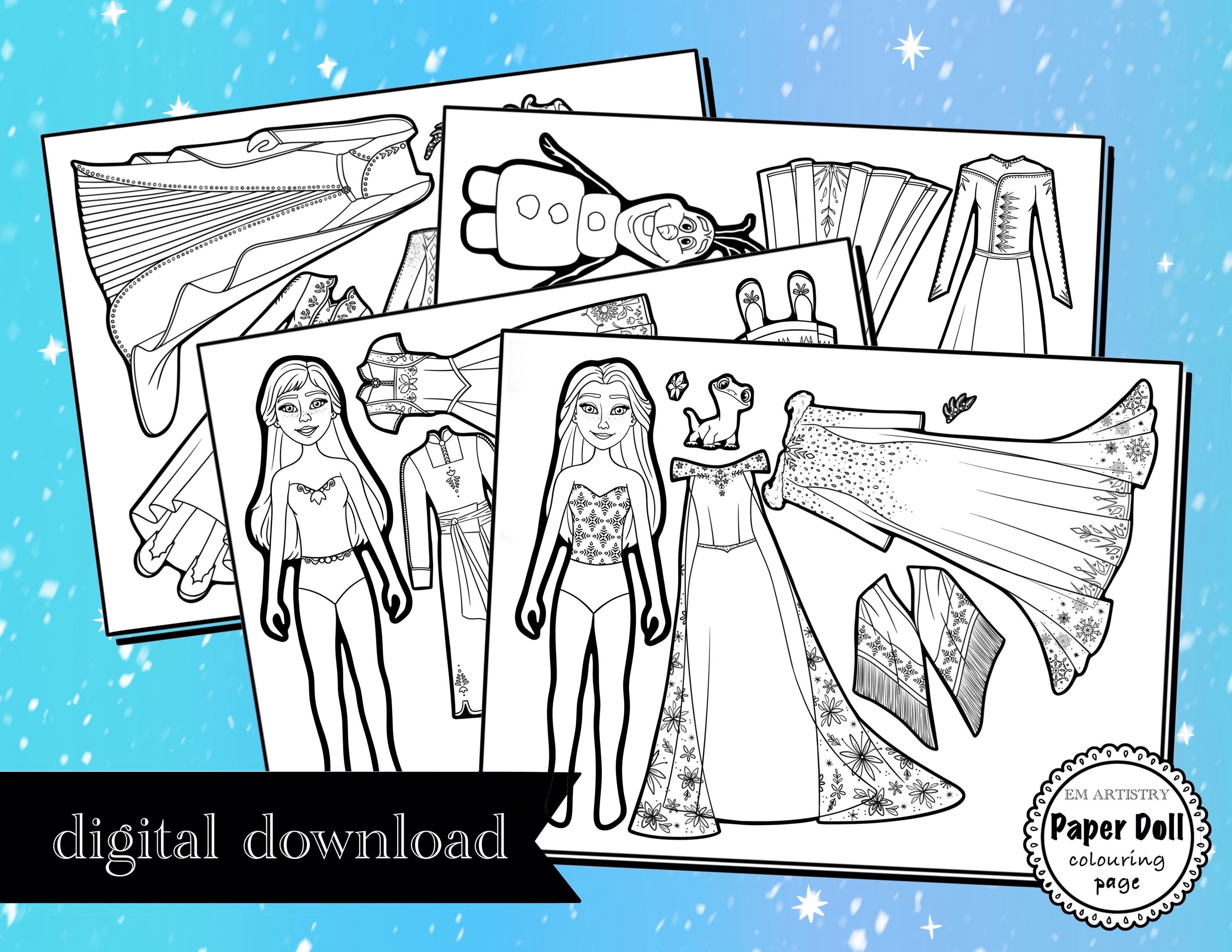 Elsa Paper Doll Coloring